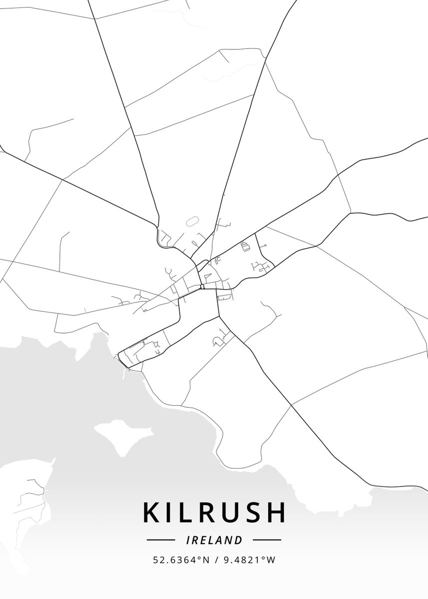 'Kilrush Ireland' Poster, picture, metal print, paint by Designer Map ...
