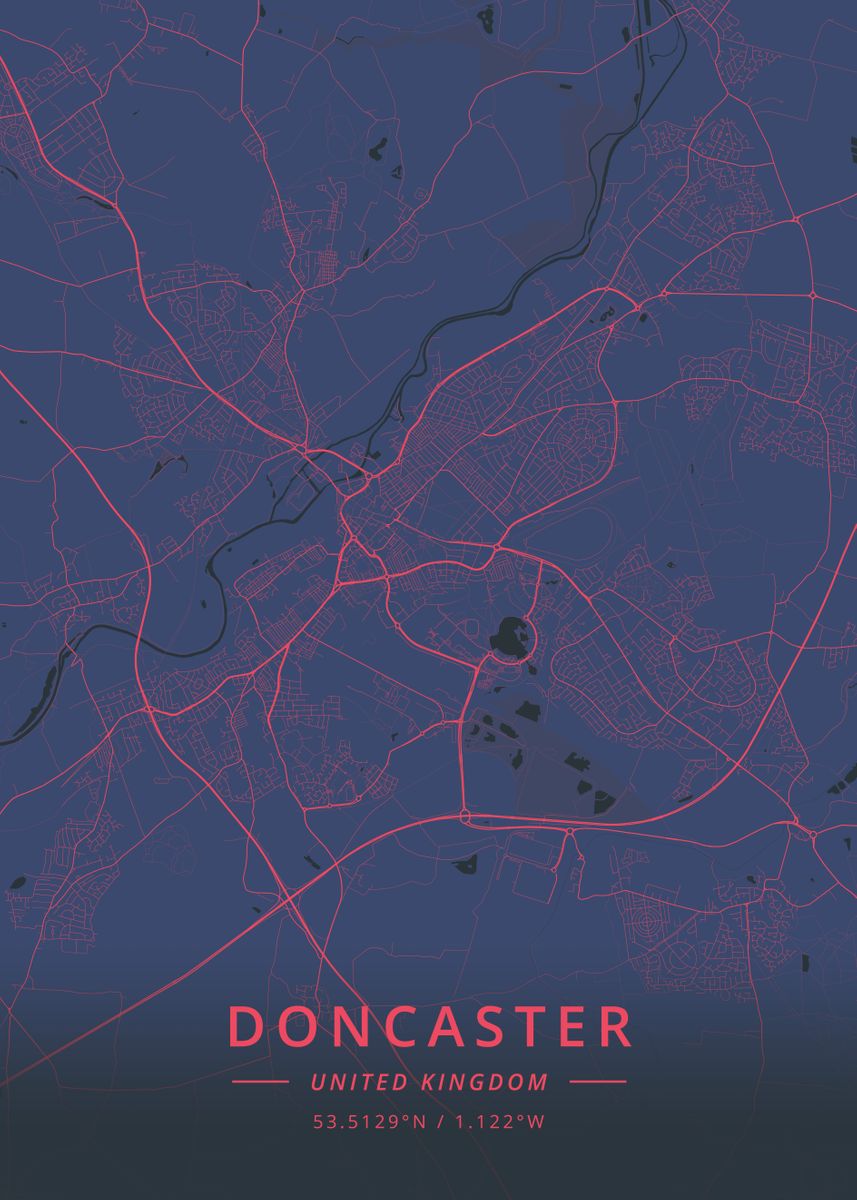 'Doncaster United Kingdom' Poster by Designer Map Art | Displate