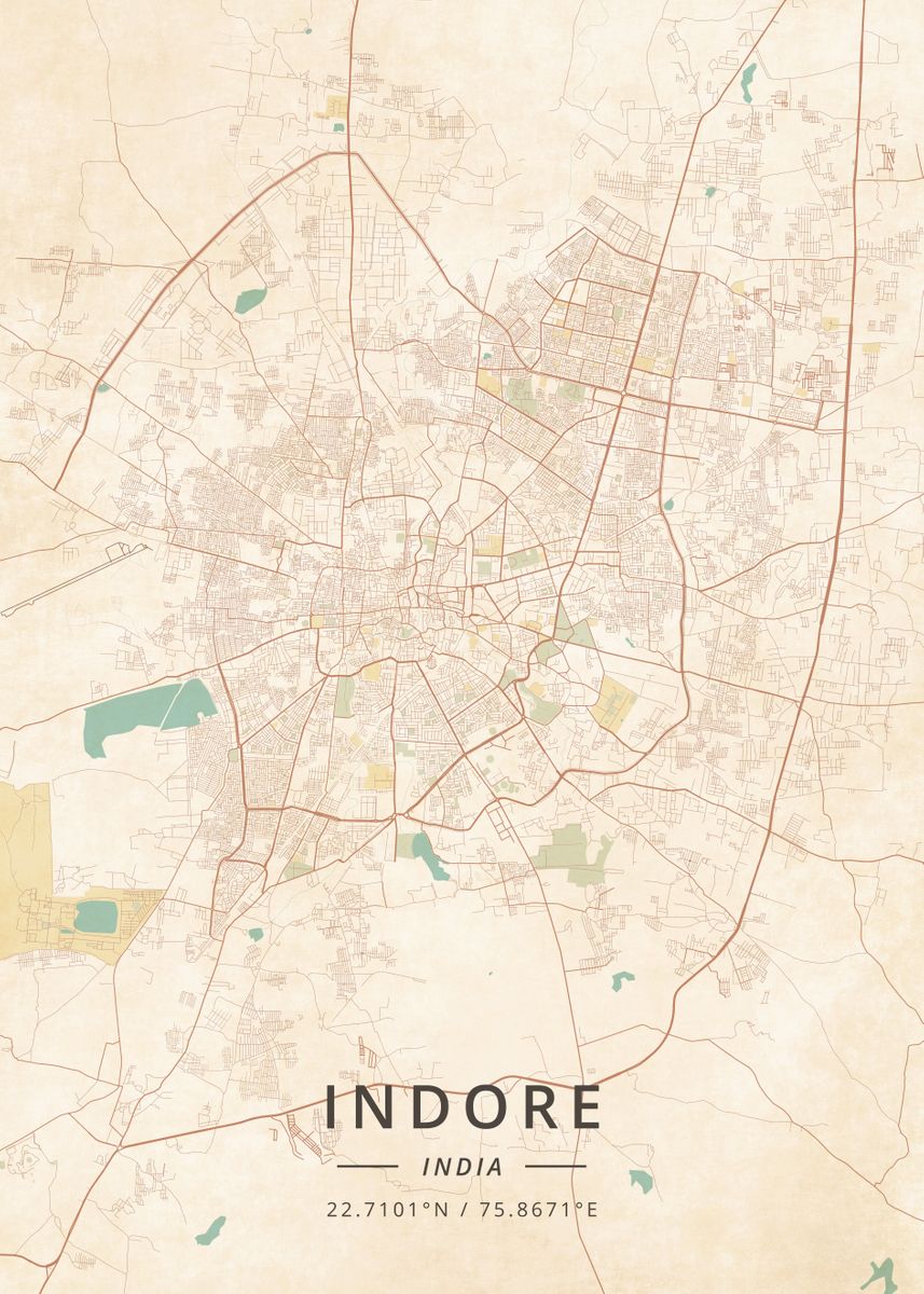 'Indore India' Poster by Designer Map Art | Displate