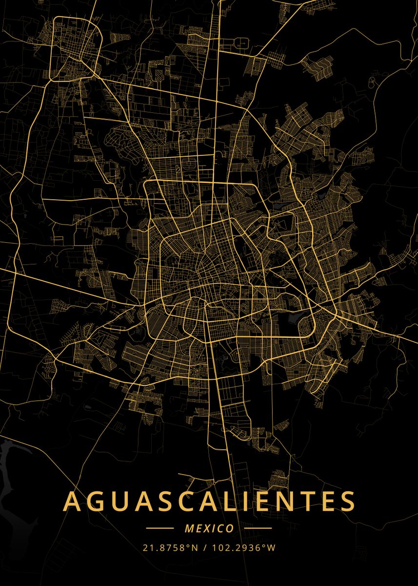 'Aguascalientes Mexico' Poster, picture, metal print, paint by Designer ...
