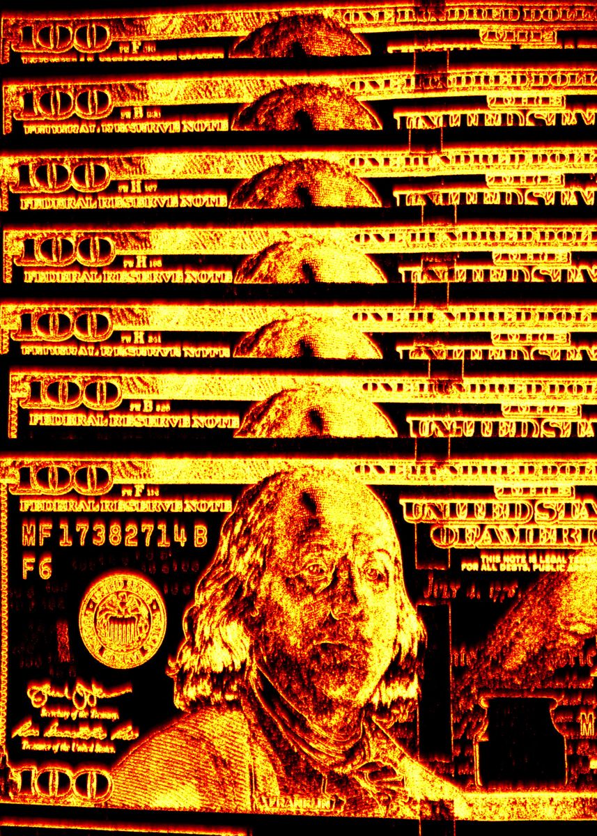 'Money Gold USD' Poster, picture, metal print, paint by Still World ...