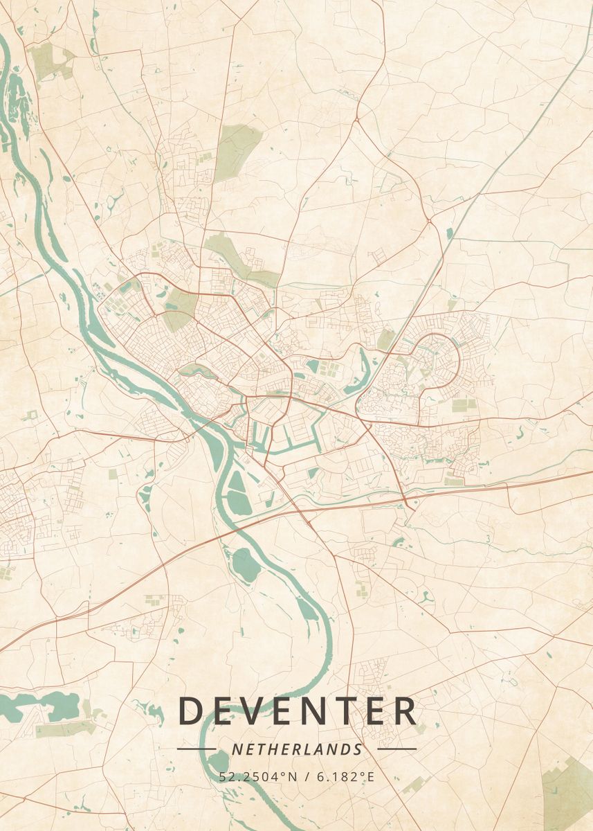 'Deventer Netherlands' Poster, picture, metal print, paint by Designer ...