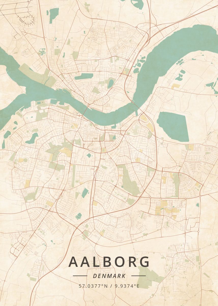 'Aalborg Denmark' Poster by Designer Map Art | Displate