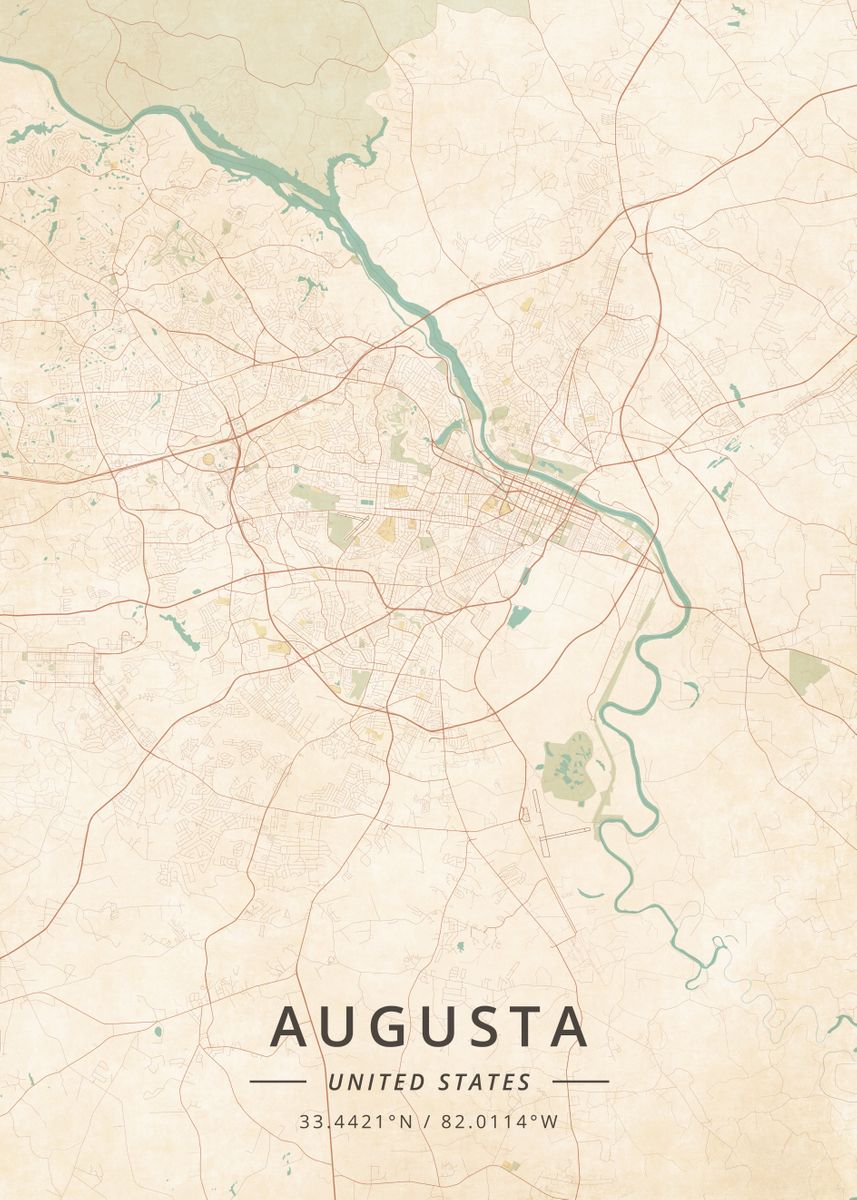 'Augusta United States' Poster, picture, metal print, paint by Designer ...