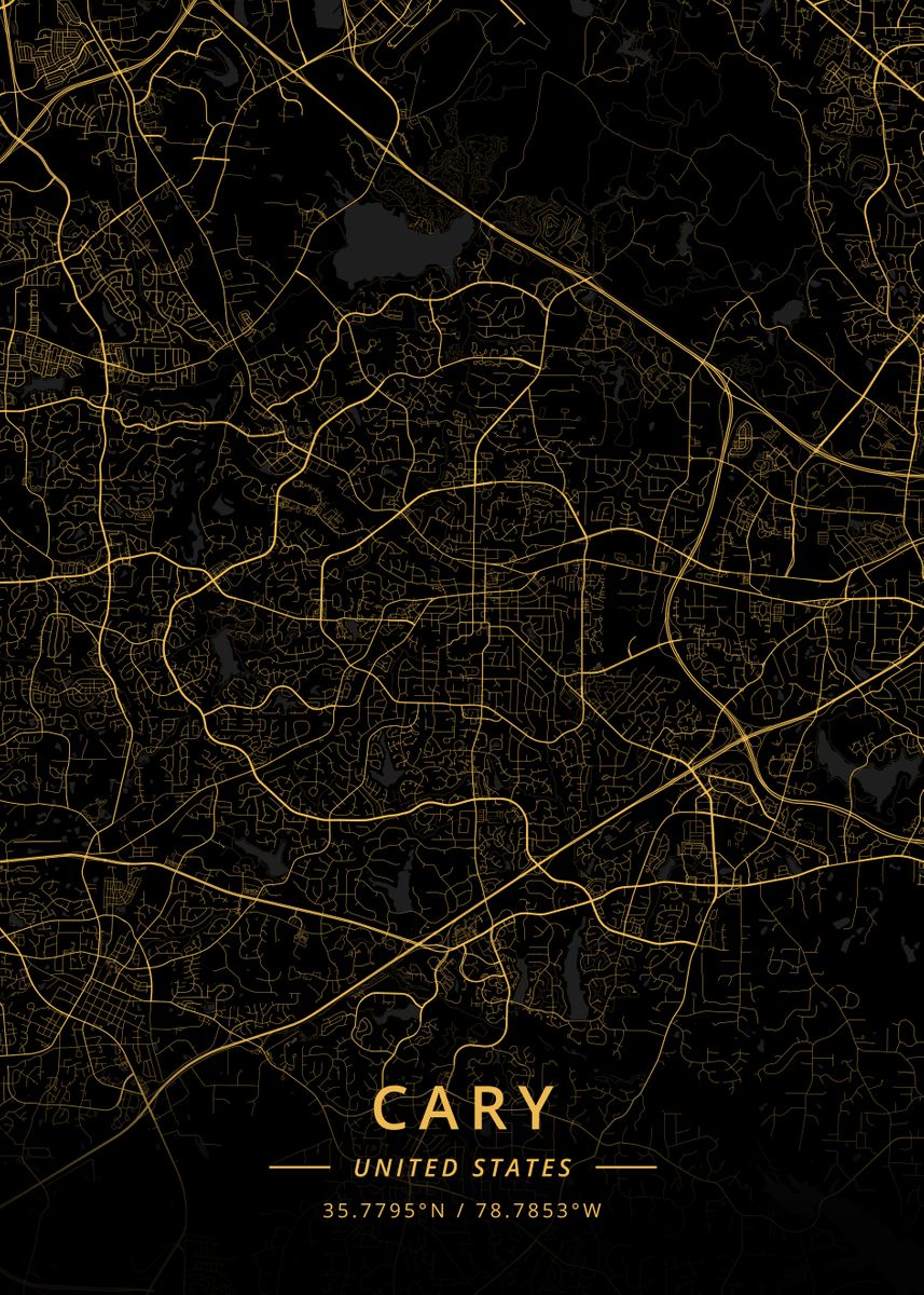 'Cary United States' Poster, picture, metal print, paint by Designer ...