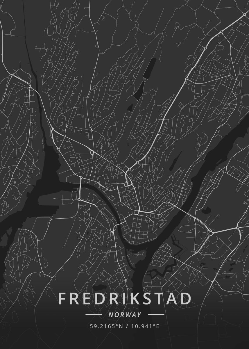 'Fredrikstad Norway' Poster, picture, metal print, paint by Designer ...
