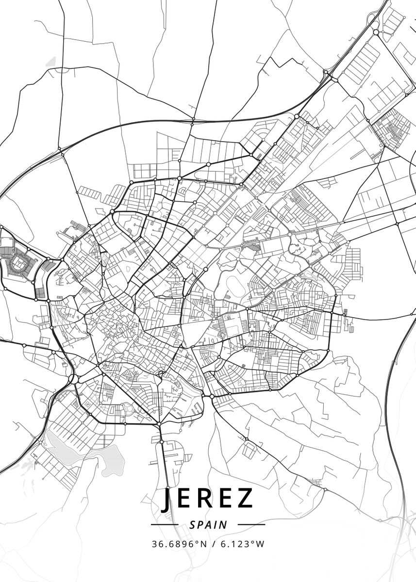 'Jerez Spain' Poster by Designer Map Art | Displate