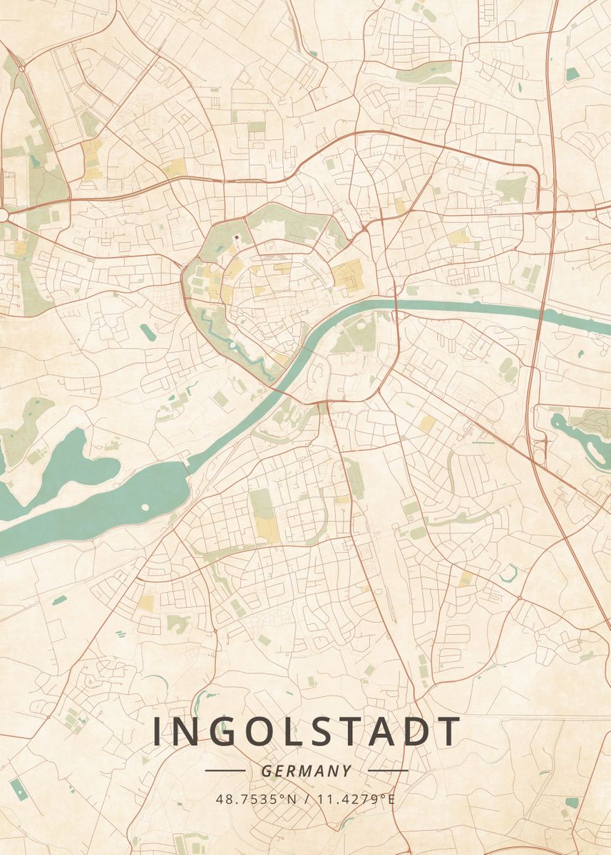 'Ingolstadt Germany' Poster, picture, metal print, paint by Designer ...