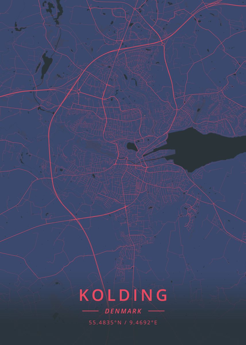 'Kolding Denmark' Poster by Designer Map Art | Displate