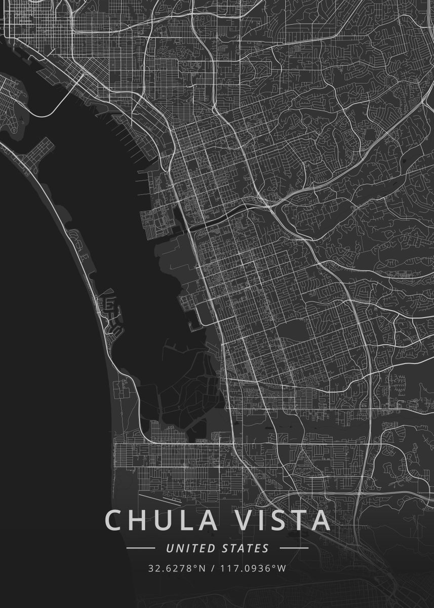 'Chula Vista United States' Poster by Designer Map Art | Displate