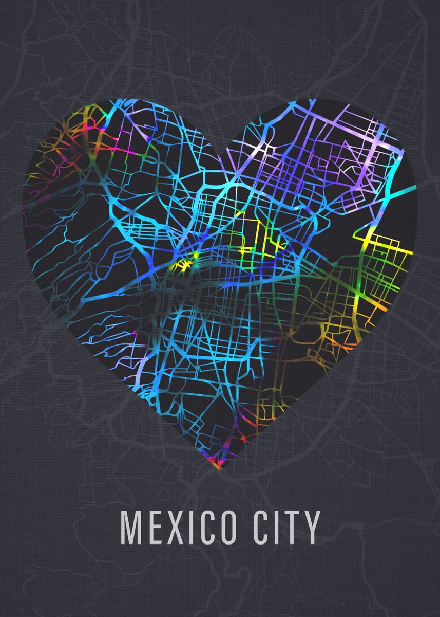 'Mexico City Street Map' Poster by Design Turnpike | Displate