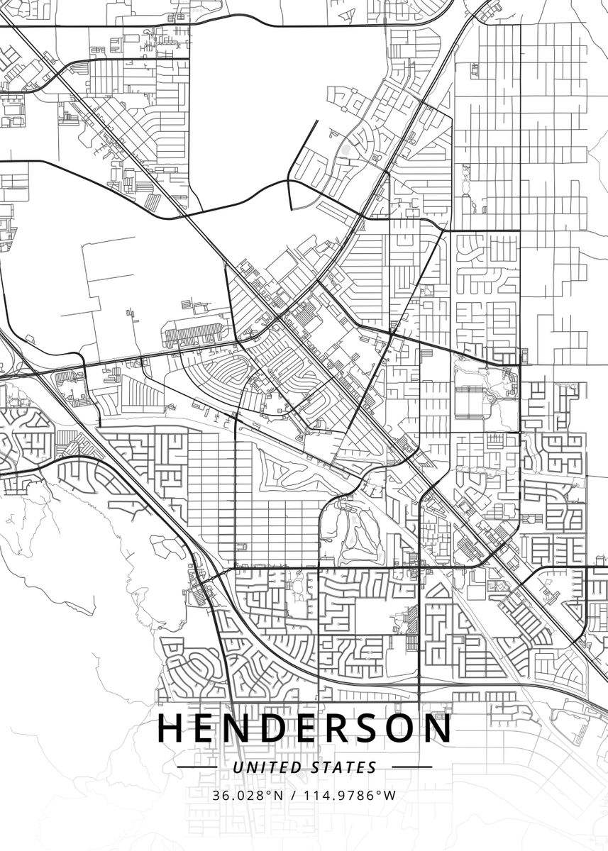 'Henderson United States' Poster by Designer Map Art | Displate