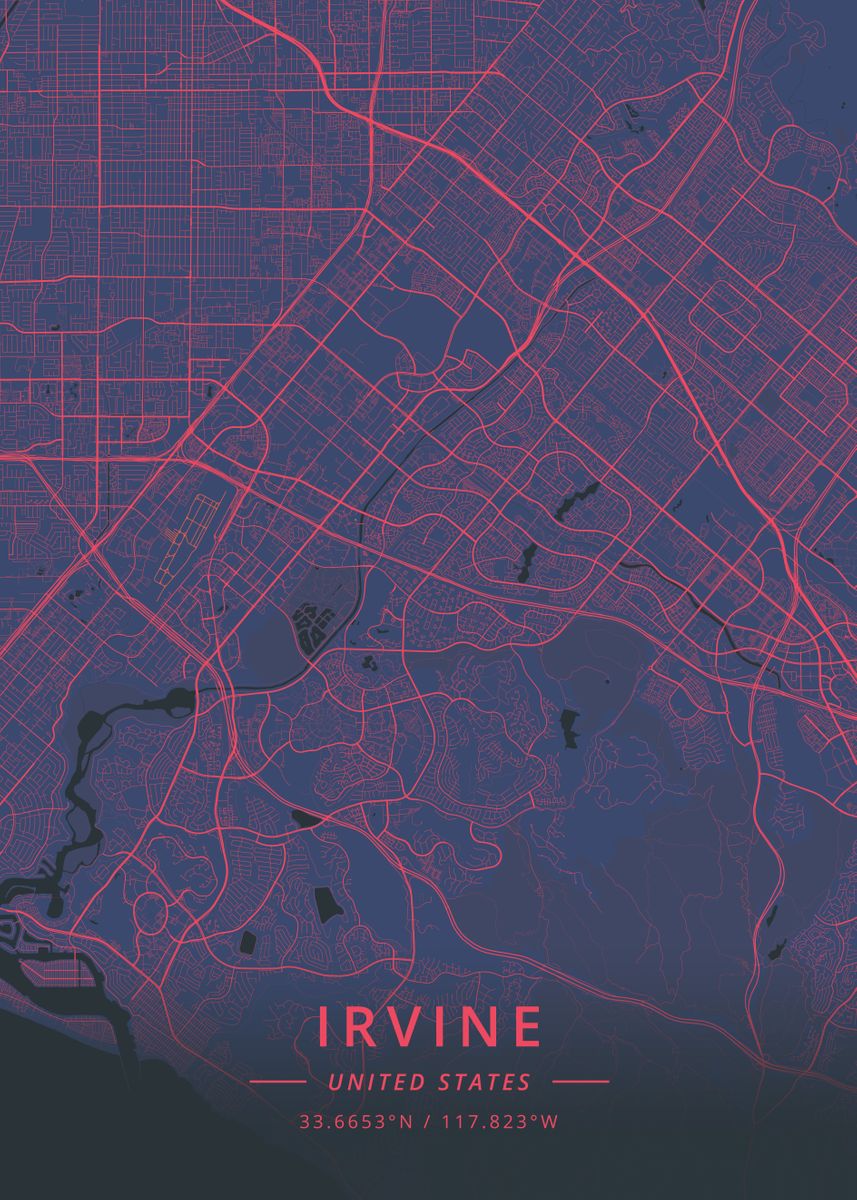 'Irvine United States' Poster, picture, metal print, paint by Designer ...