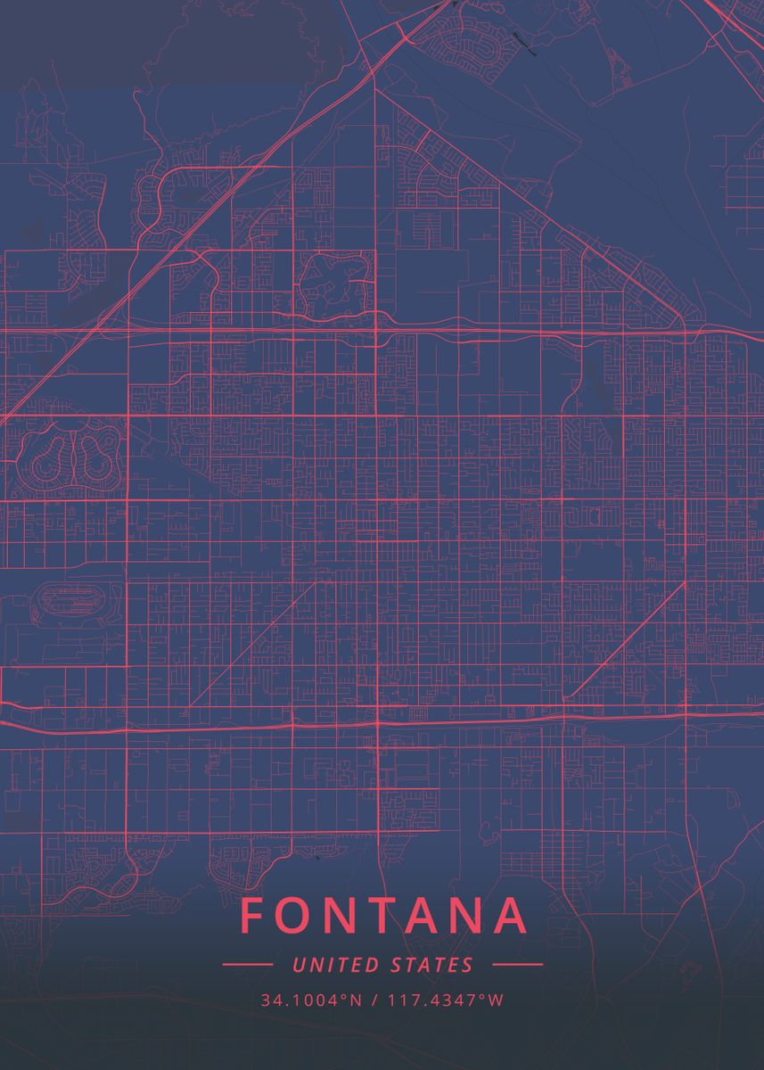 'Fontana United States' Poster, picture, metal print, paint by Designer ...
