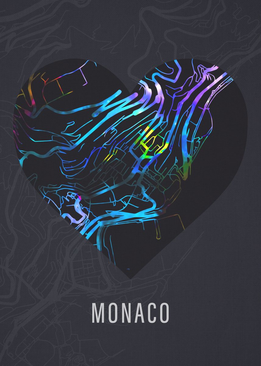 'Monaco City Street Map' Poster by Design Turnpike | Displate