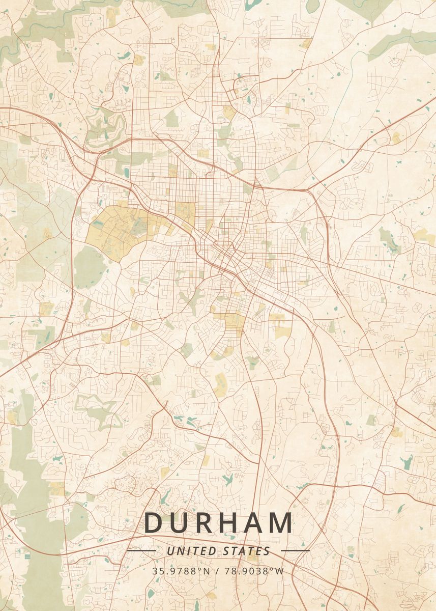 'Durham United States' Poster, picture, metal print, paint by Designer ...