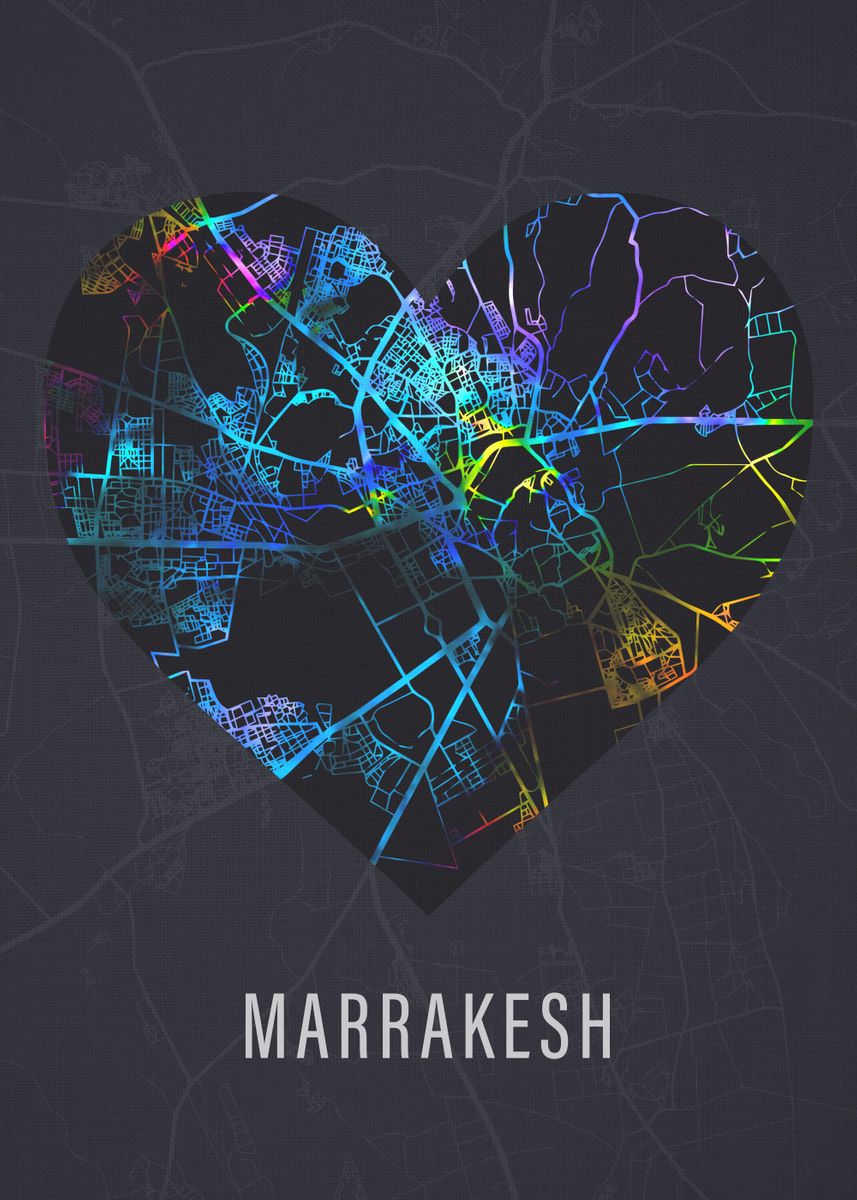 'Marrakesh City Street Map' Poster by Design Turnpike | Displate