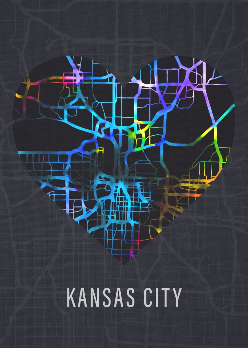 'Kansas City Street Map' Poster by Design Turnpike | Displate