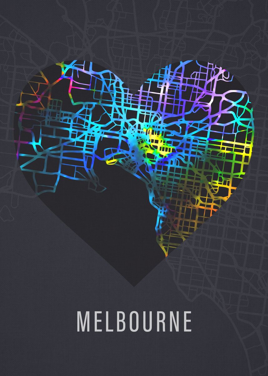 'Melbourne City Street Map' Poster by Design Turnpike | Displate