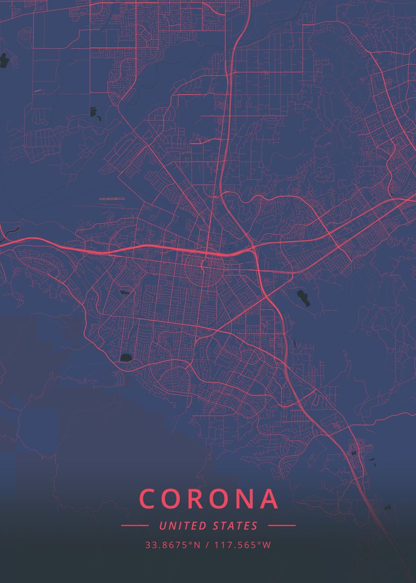 'Corona United States' Poster by Designer Map Art | Displate