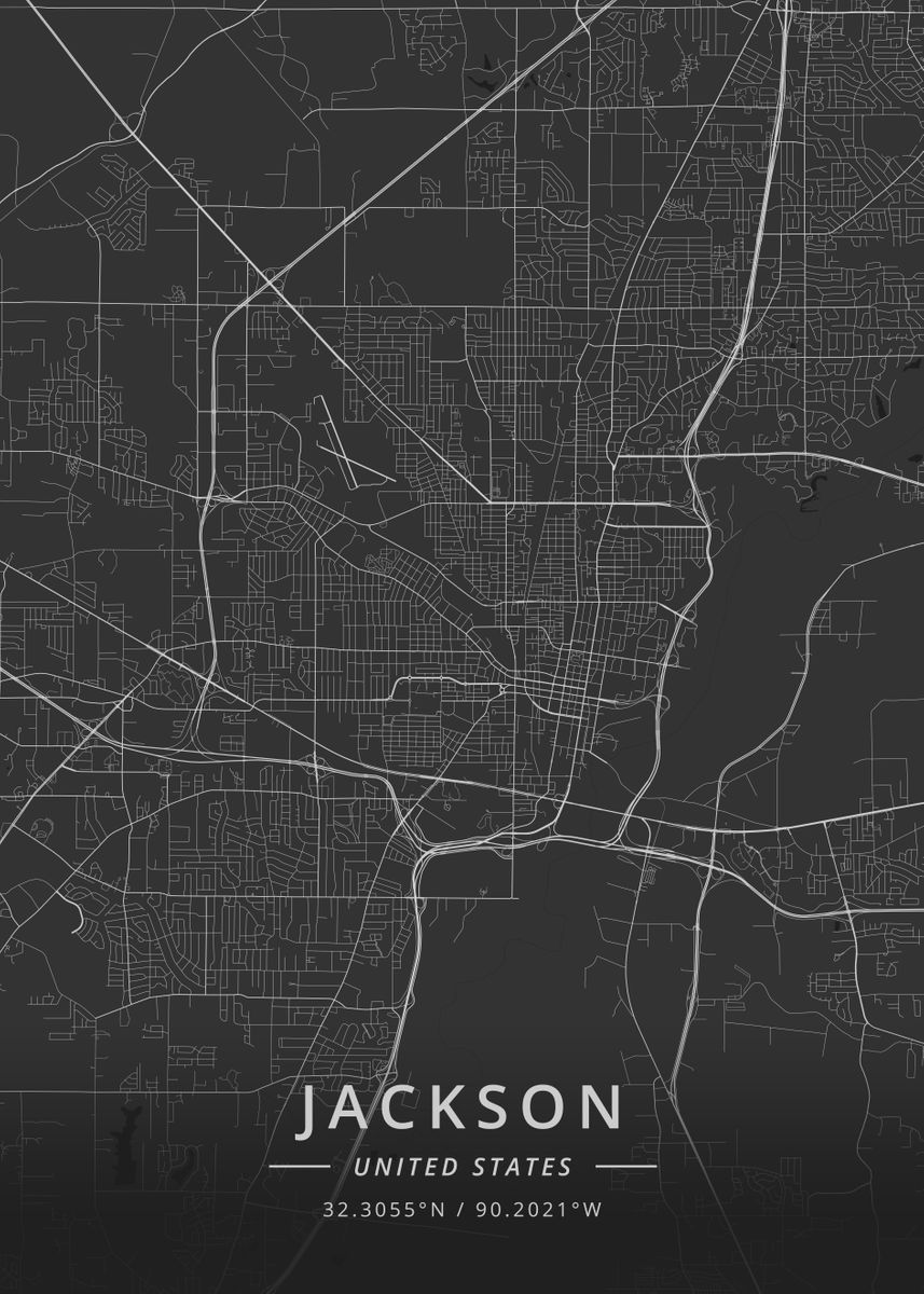 'Jackson United States' Poster, picture, metal print, paint by Designer ...