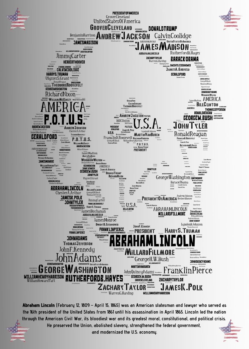 'Abraham Lincoln POTUS' Poster, picture, metal print, paint by The ...