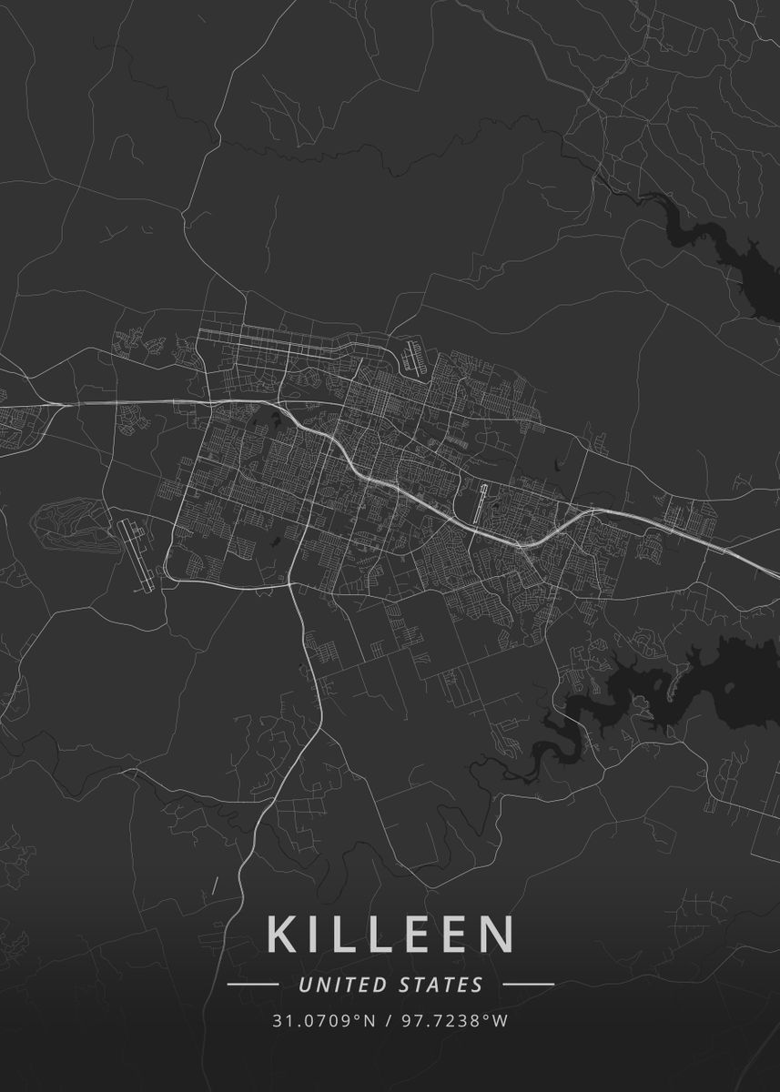 'Killeen United States' Poster, picture, metal print, paint by Designer ...