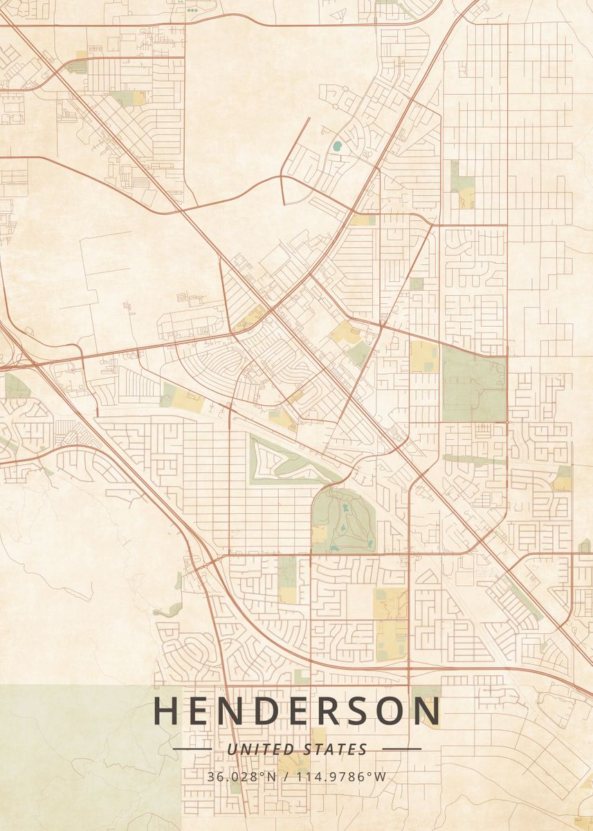 'Henderson United States' Poster, picture, metal print, paint by ...