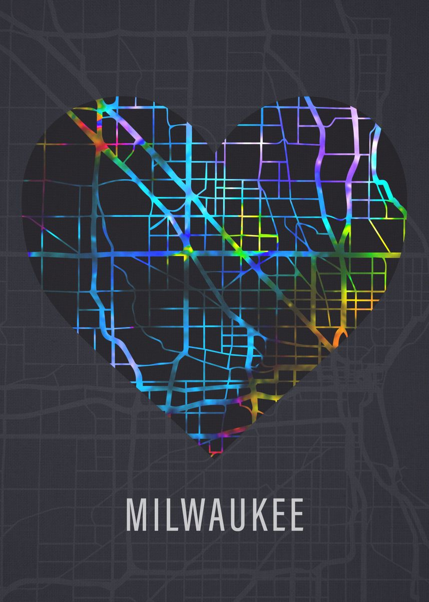'Milwaukee City Street Map' Poster by Design Turnpike | Displate