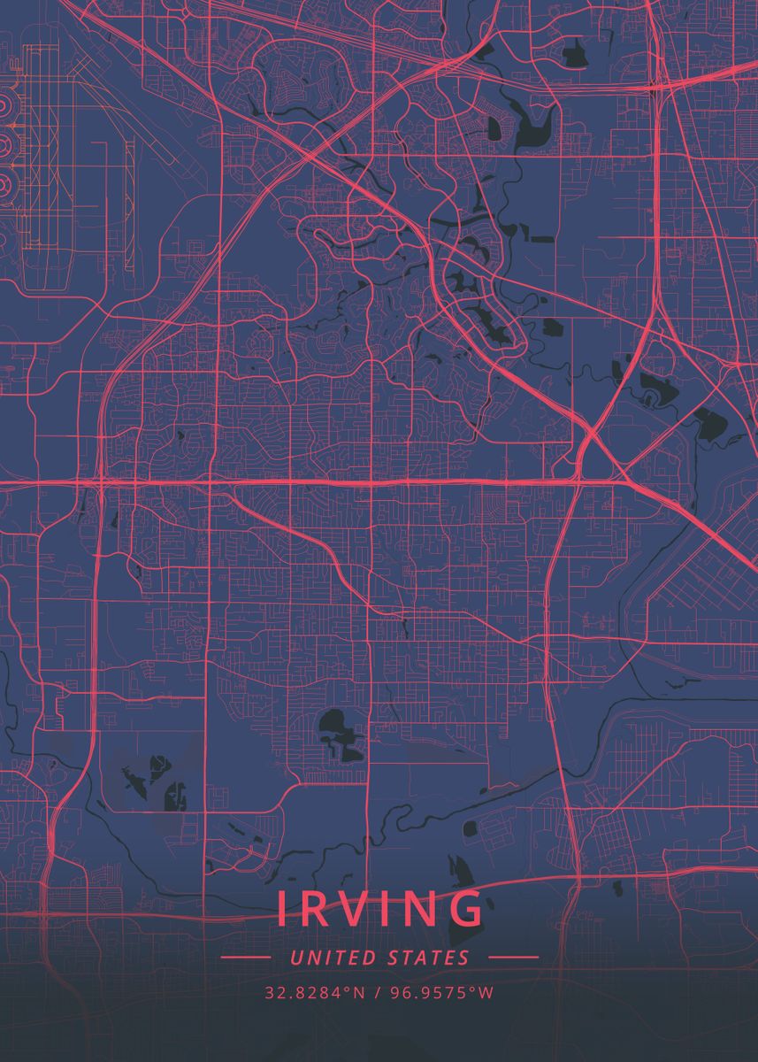 'Irving United States' Poster, picture, metal print, paint by Designer ...