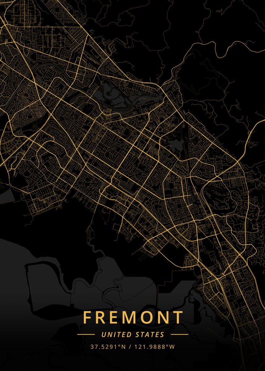 'Fremont United States' Poster by Designer Map Art | Displate
