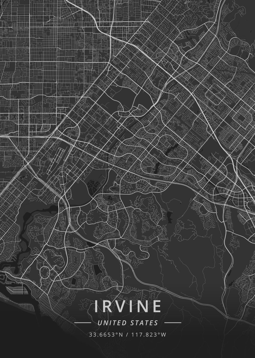 'Irvine United States' Poster by Designer Map Art | Displate