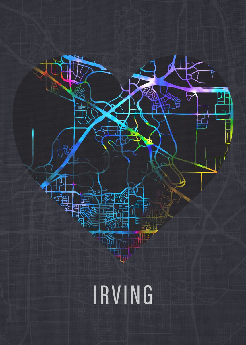 'Irving Texas City Streets' Poster, picture, metal print, paint by ...