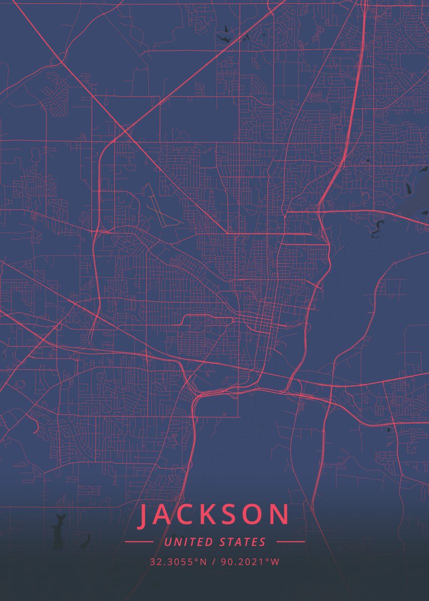 'Jackson United States' Poster, picture, metal print, paint by Designer ...
