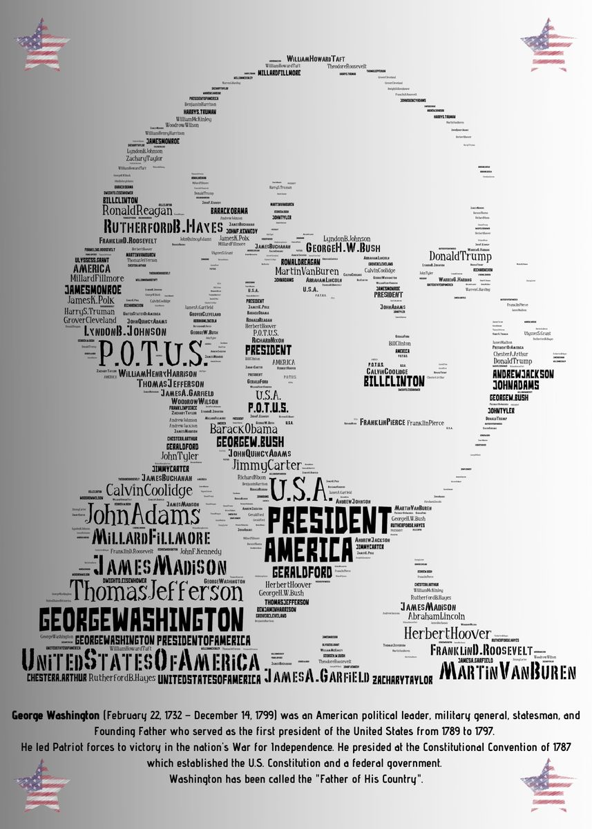 'George Washington POTUS' Poster, picture, metal print, paint by The ...