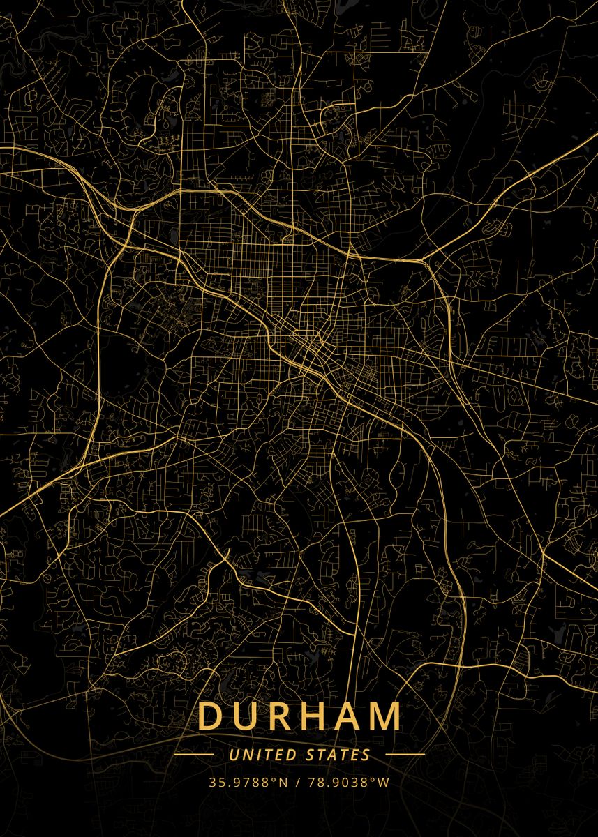 'Durham United States' Poster, picture, metal print, paint by Designer ...