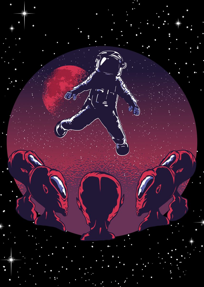 'Aliens meet Human' Poster, picture, metal print, paint by Anziehend ...