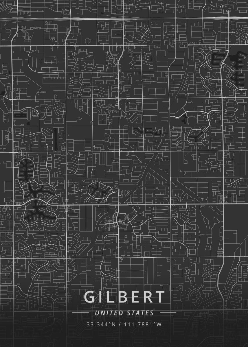 'Gilbert United States' Poster by Designer Map Art | Displate