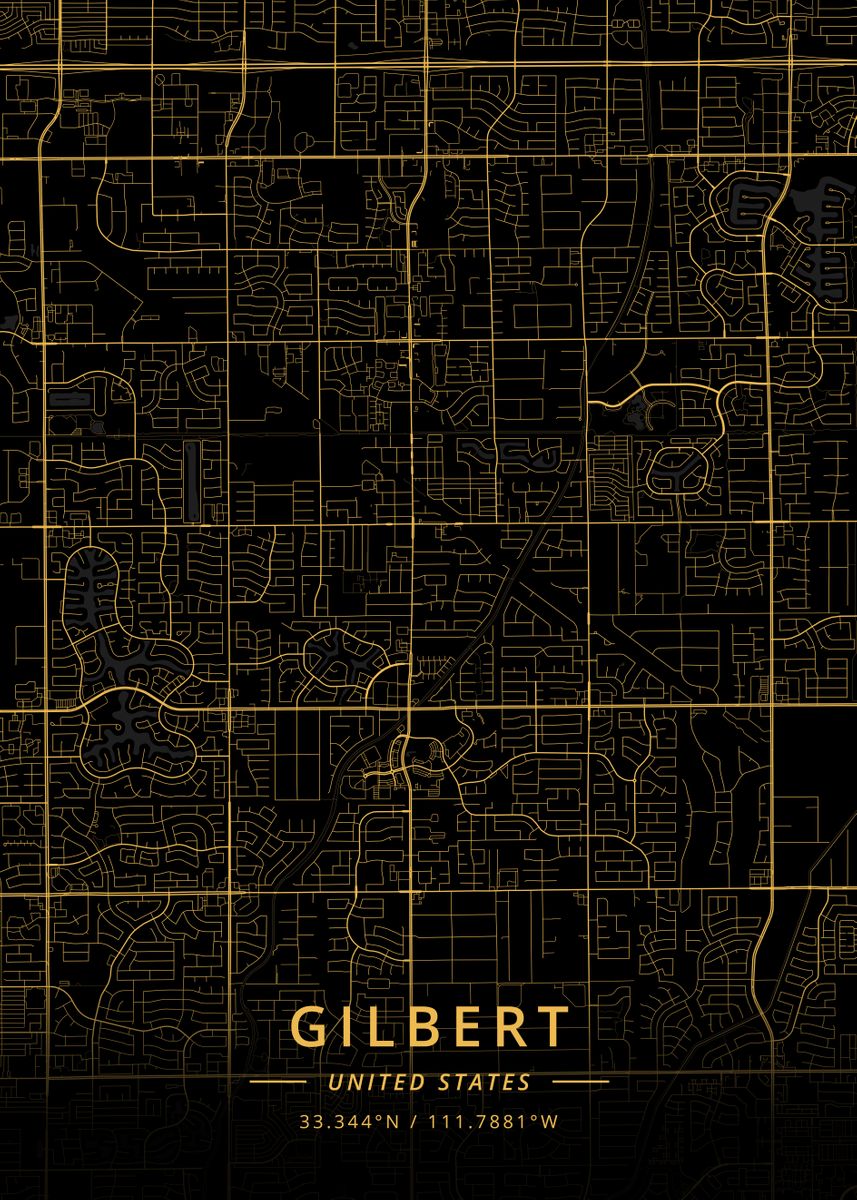 'Gilbert United States' Poster by Designer Map Art | Displate