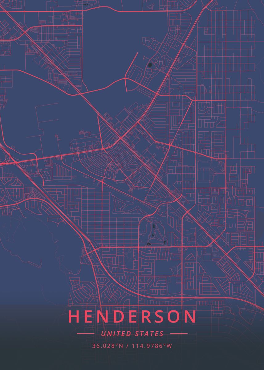 'Henderson United States' Poster, picture, metal print, paint by ...