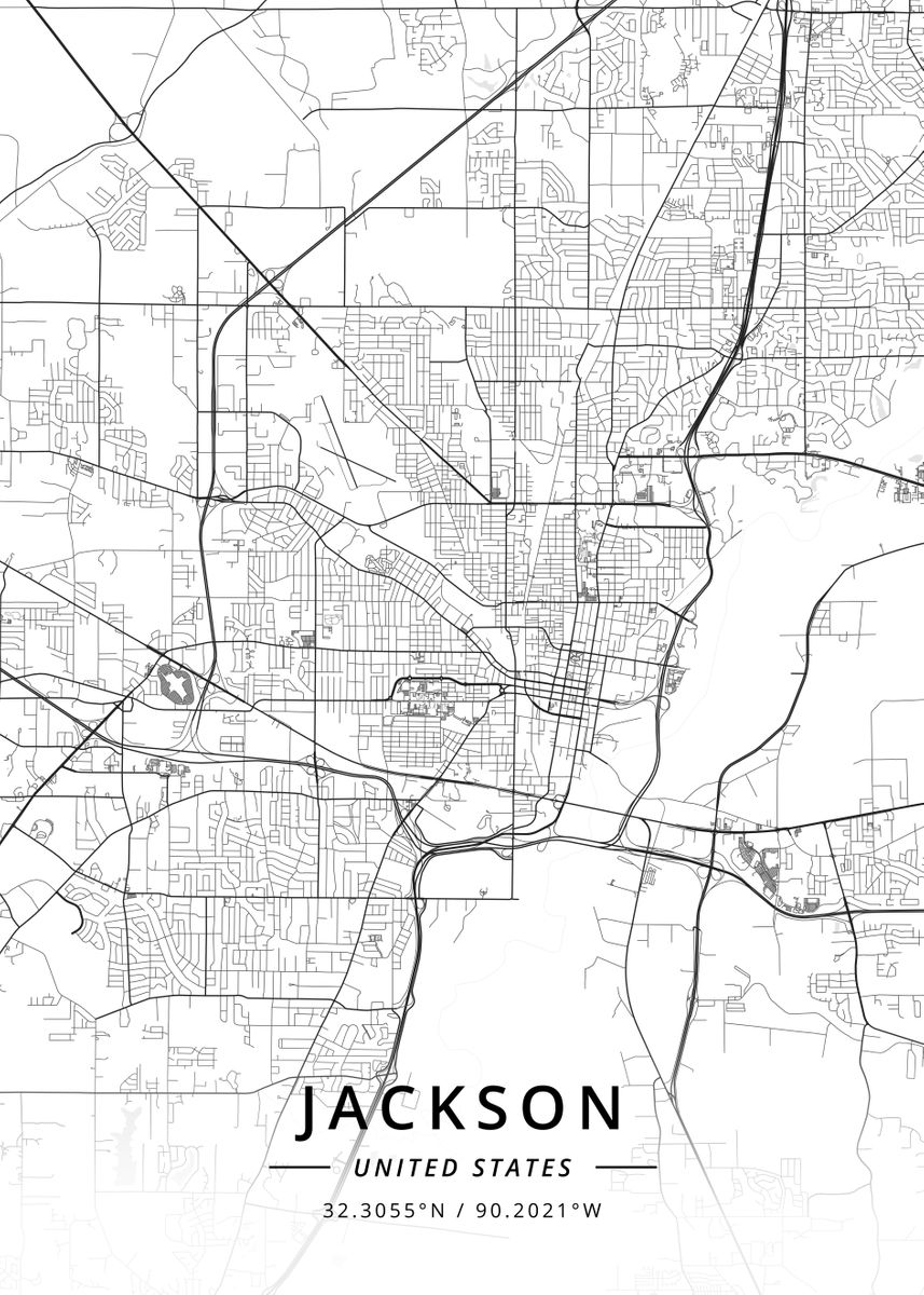 'Jackson United States' Poster by Designer Map Art | Displate