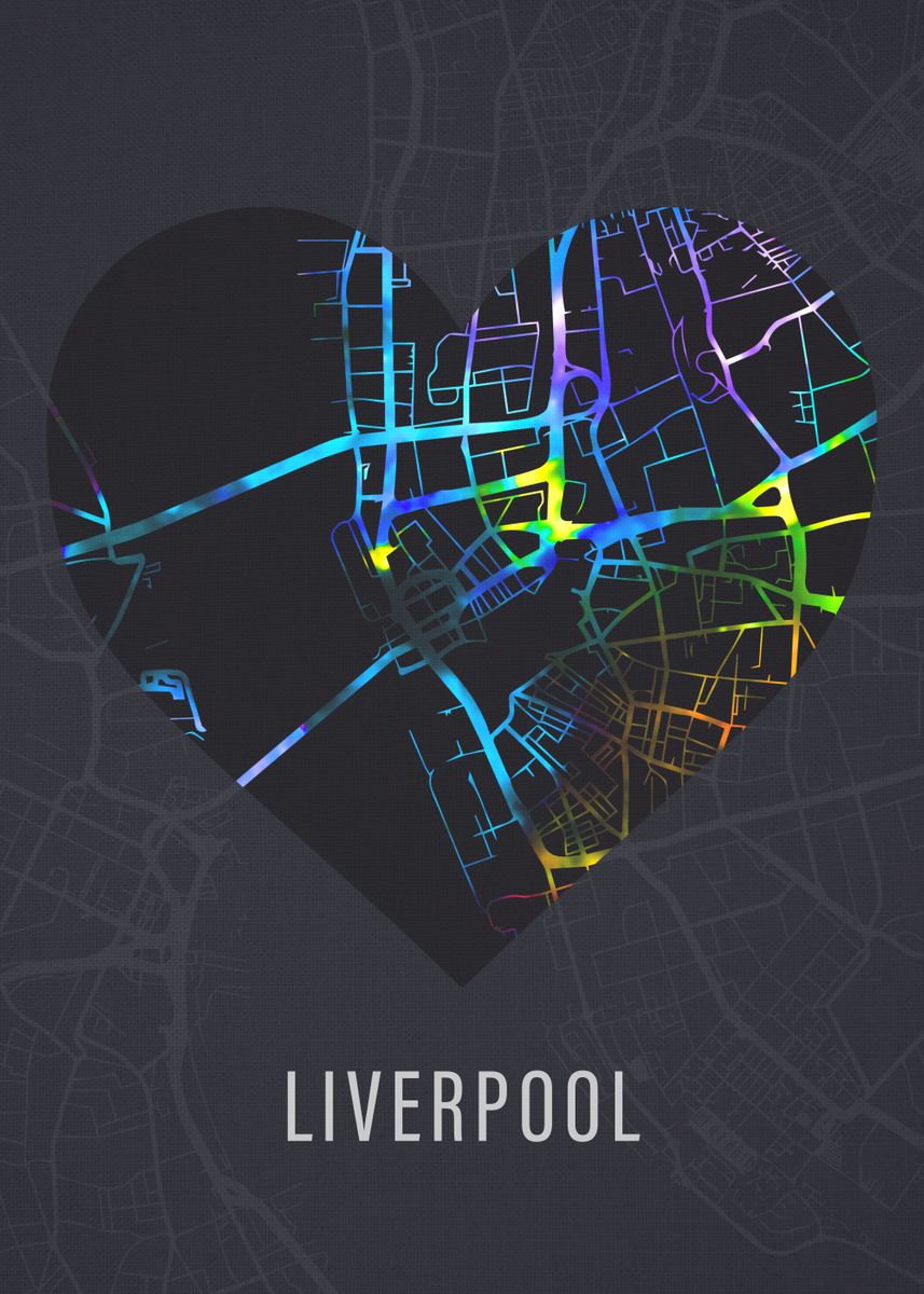 'Liverpool City Street Map' Poster by Design Turnpike | Displate