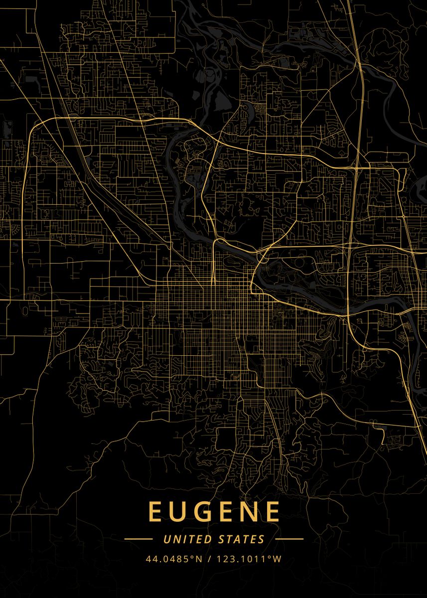 'Eugene United States' Poster, picture, metal print, paint by Designer ...