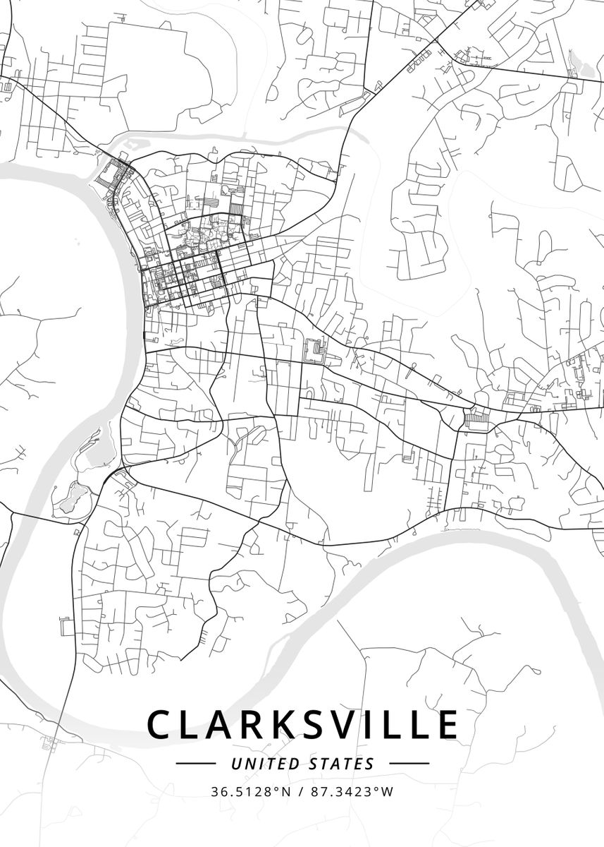 'Clarksville United States' Poster by Designer Map Art | Displate