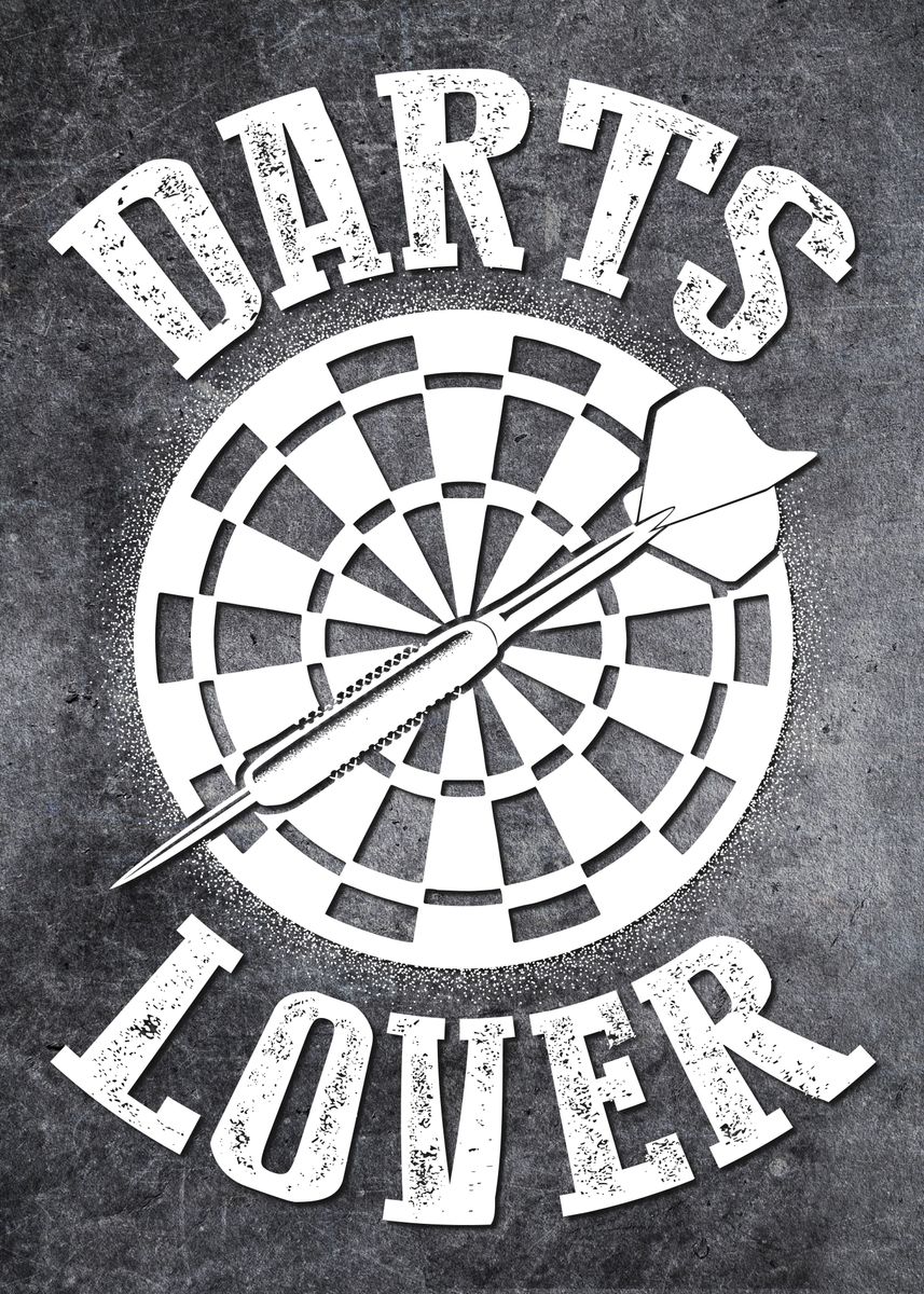 'Darts Lover Cool Dart Play' Poster, picture, metal print, paint by ...