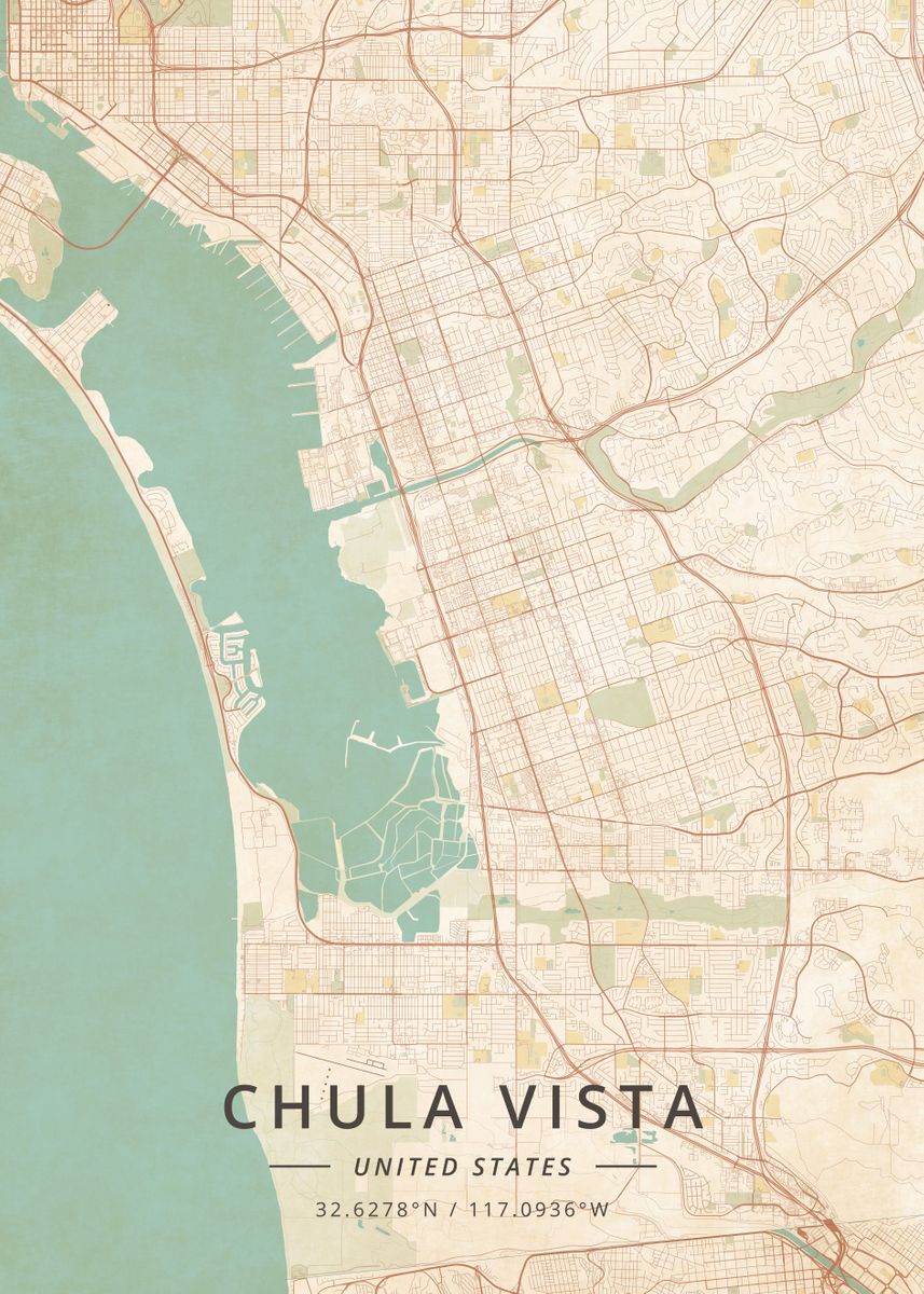 'Chula Vista United States' Poster by Designer Map Art | Displate