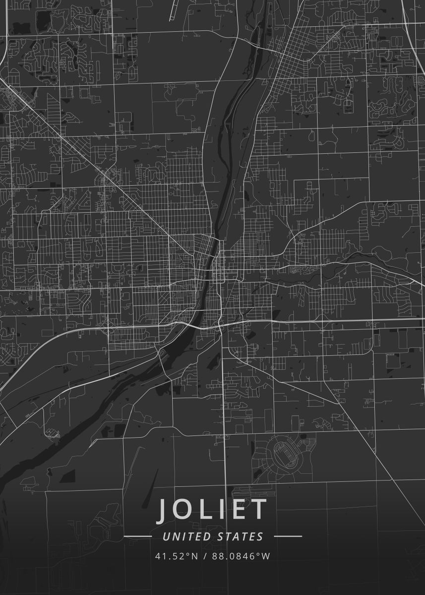 'Joliet United States' Poster by Designer Map Art | Displate