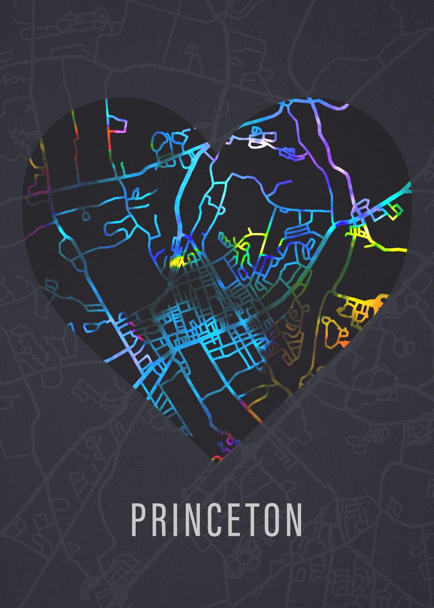 'Princeton New Jersey City' Poster, picture, metal print, paint by ...