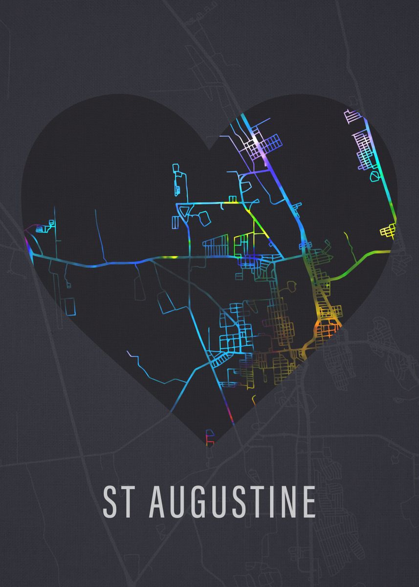 'St Augustine Florida City' Poster, picture, metal print, paint by ...