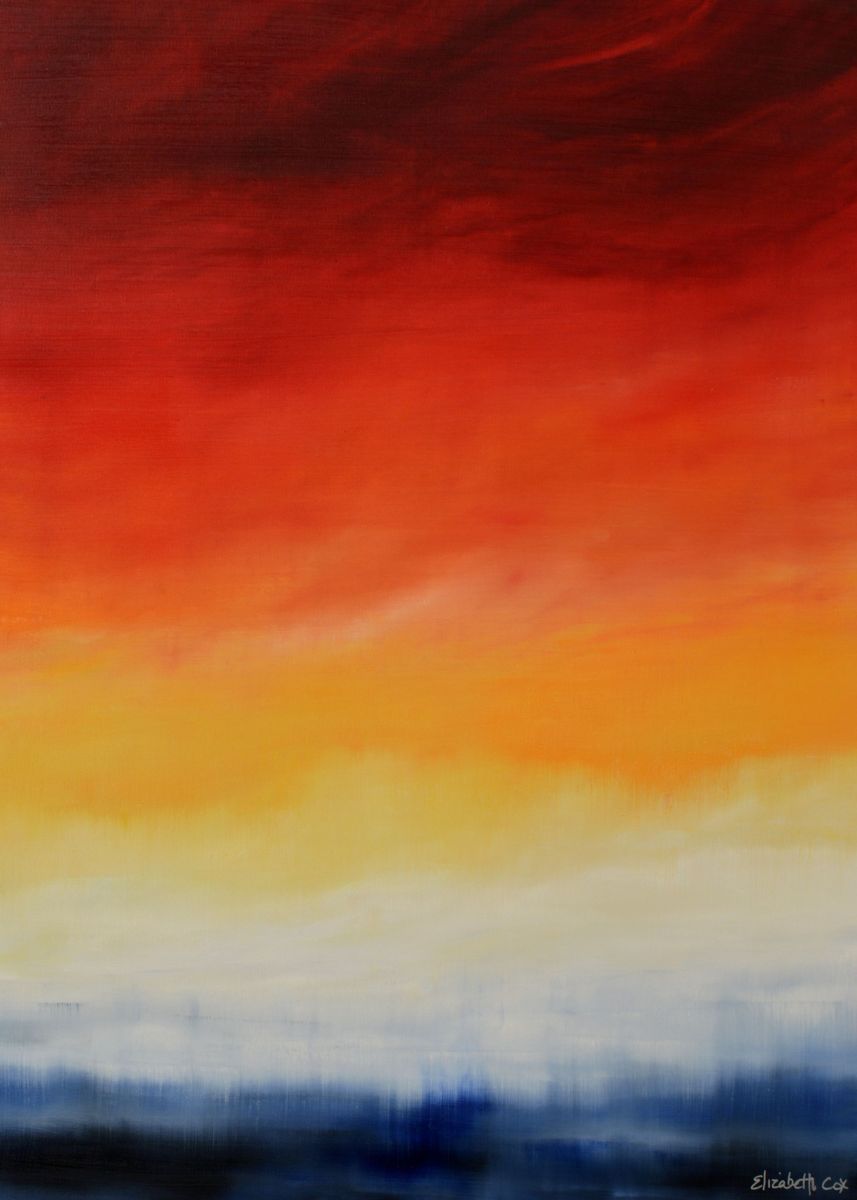 'Red Sky' Poster, picture, metal print, paint by Elizabeth Cox | Displate